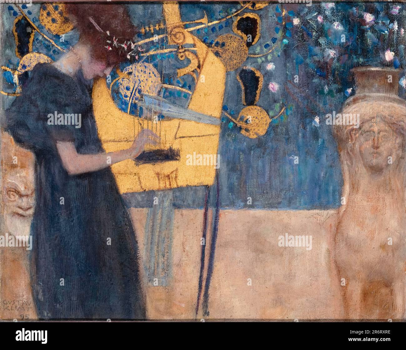 Gustav Klimt, Music, painting in oil and gold bronze on canvas, 1895 ...