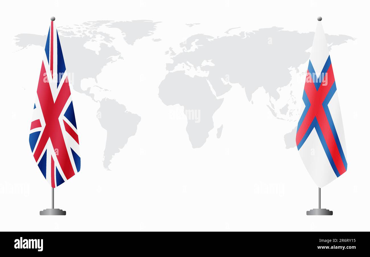 United Kingdom and Faroe Islands flags for official meeting against ...