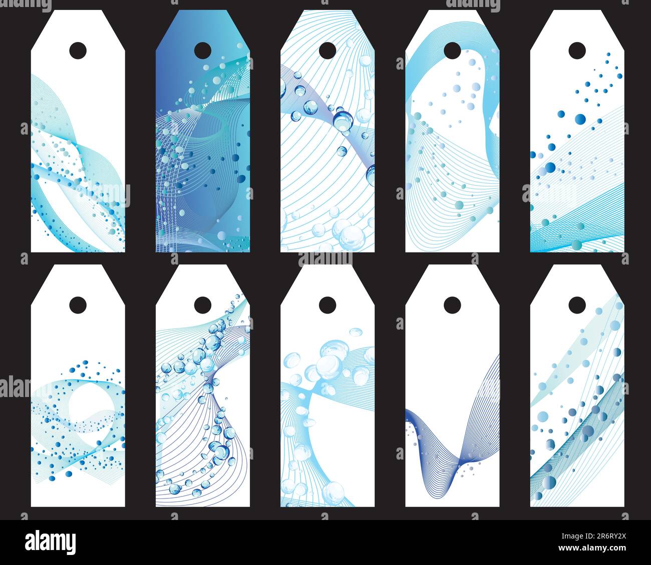 Set of ten vector water theme bookmark labels Stock Vector Image & Art ...