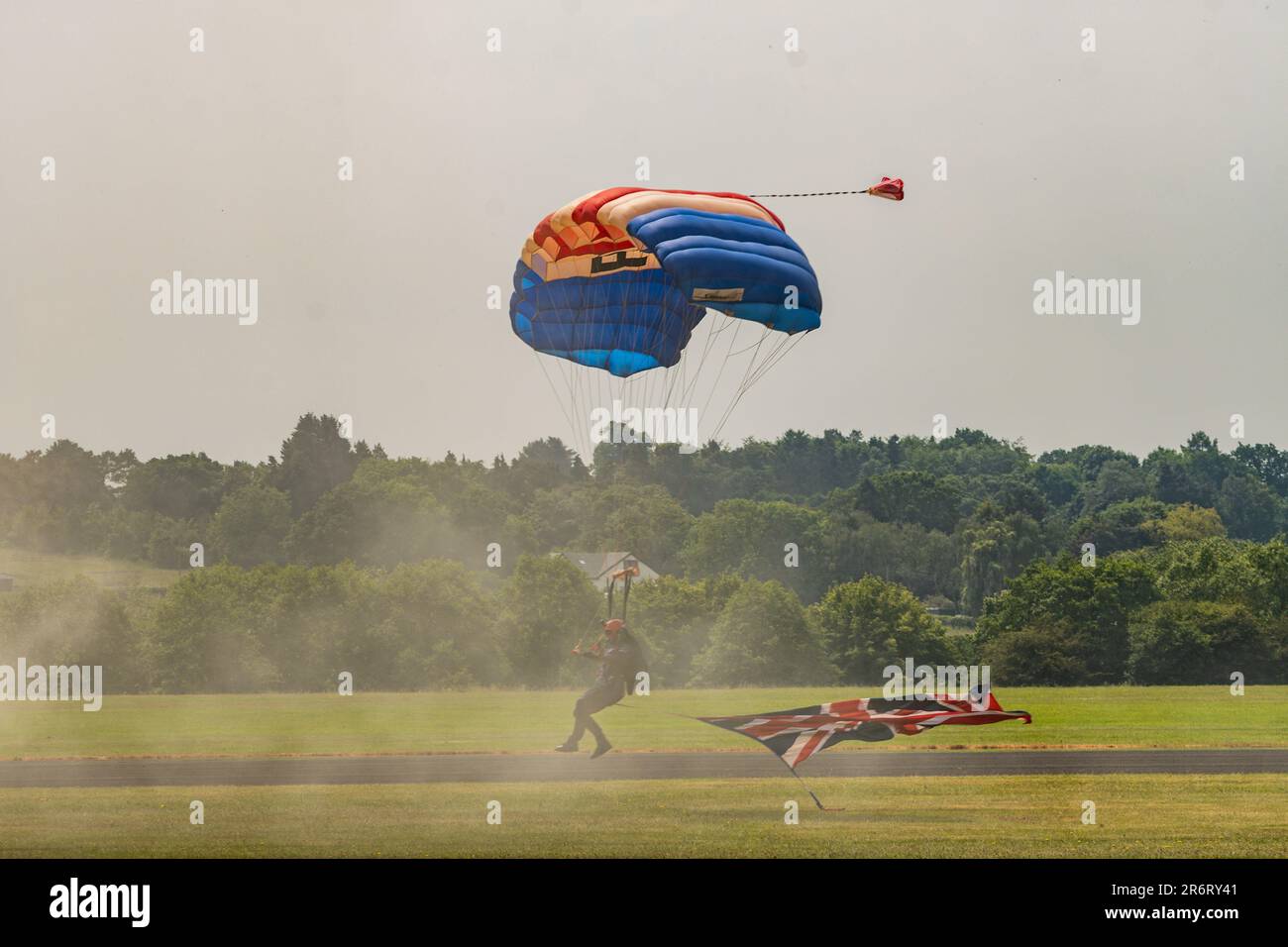 The RAF Falcons Parachute team jump from a C-130J Hercules on the last ...