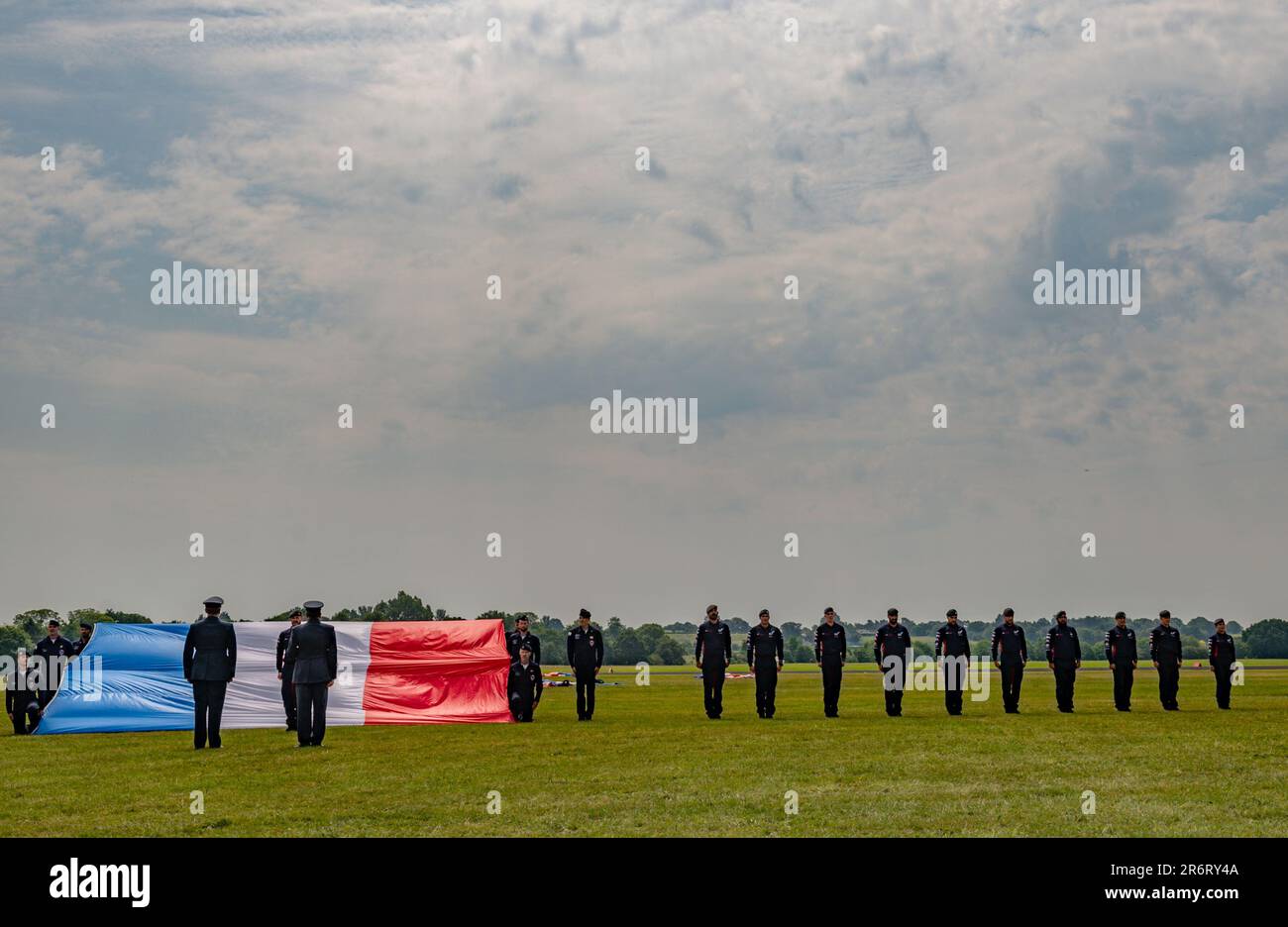The RAF Falcons and French Parachute Team salute the RAF Cosford ...