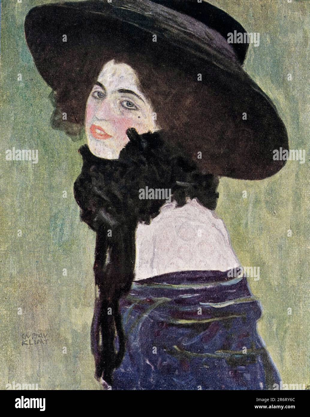 Gustav Klimt, Portrait of a Girl, painting in oil on canvas, circa 1910 ...