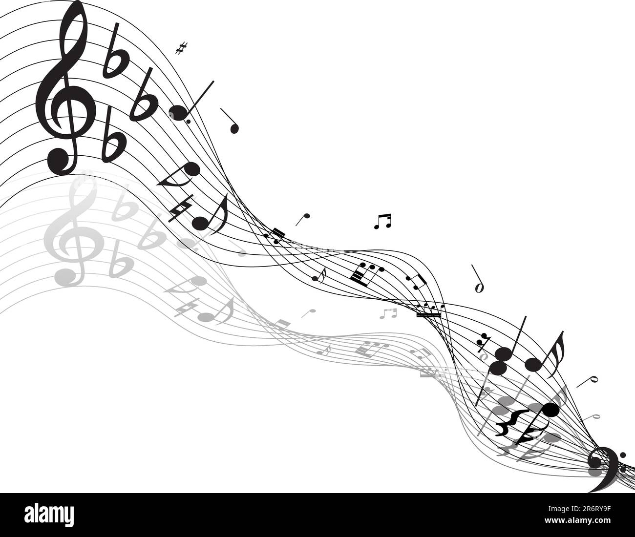 Vector musical notes staff background for design use Stock Vector Image ...
