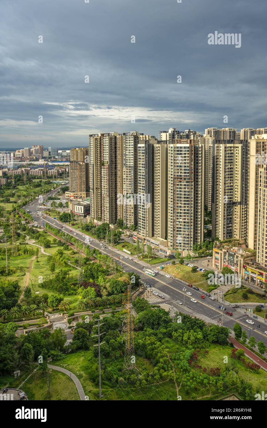 Sunny Chengdu urban residential buildings Stock Photo - Alamy