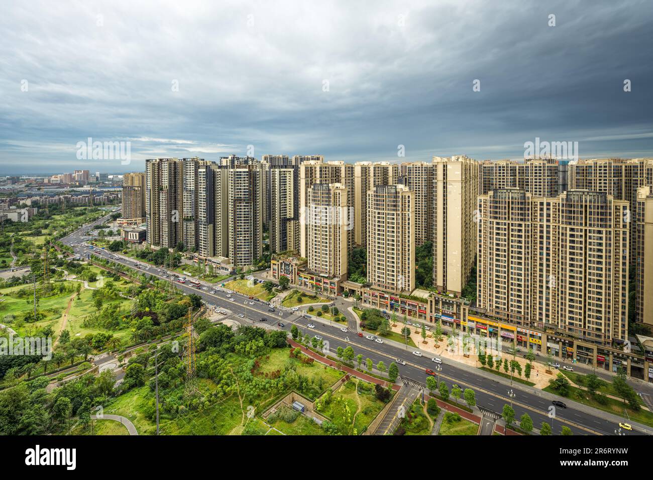 Sunny Chengdu urban residential buildings Stock Photo - Alamy
