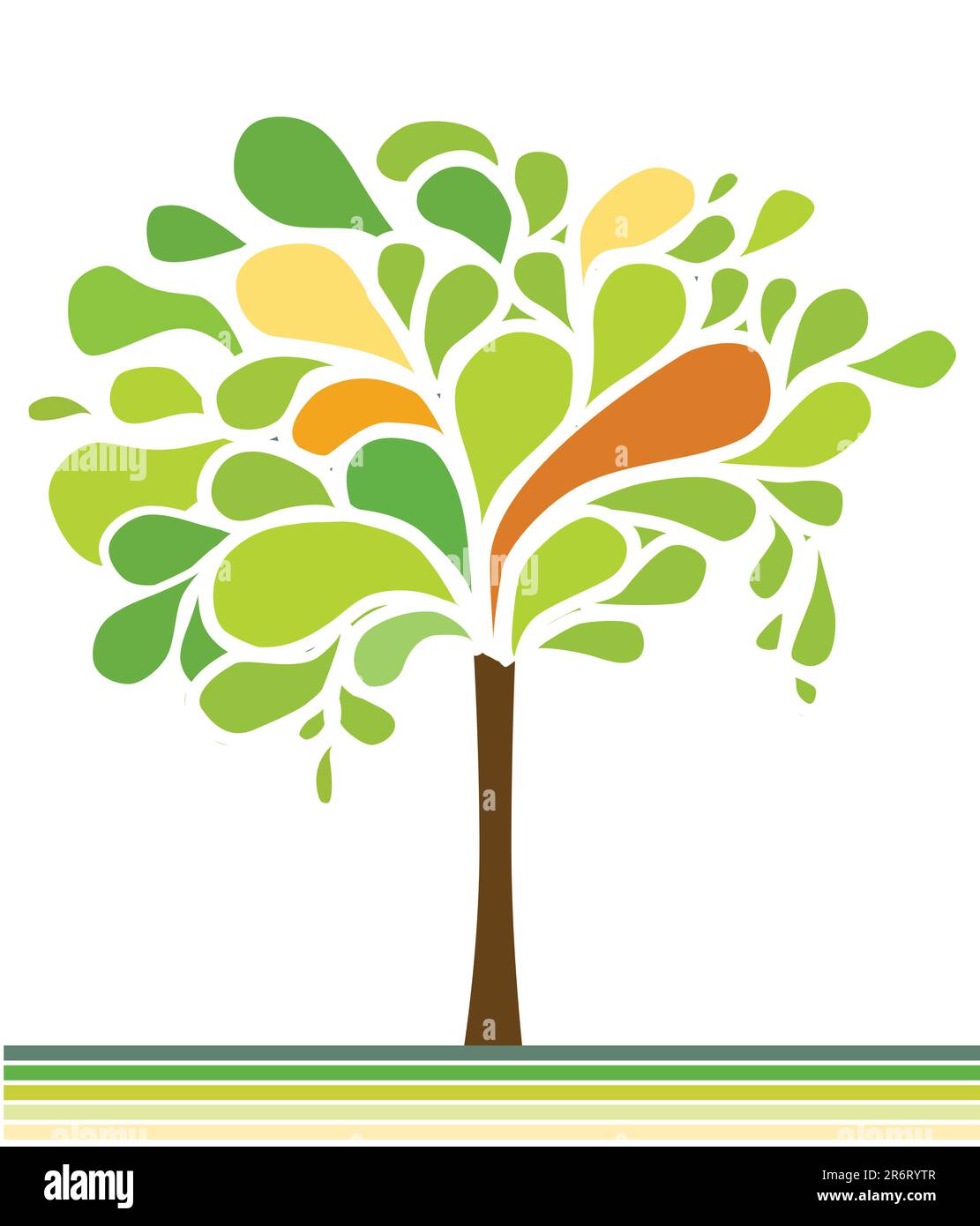 stylised tree with big leaves Stock Vector Image & Art - Alamy