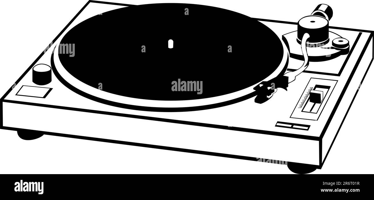 vector drawn of a record player Stock Vector Image & Art - Alamy