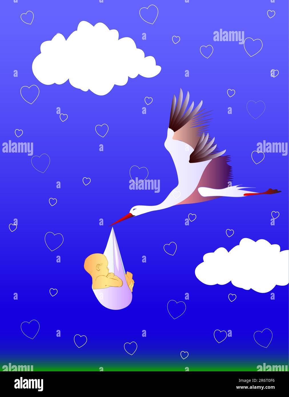 Stork flying with baby Stock Vector Images - Alamy