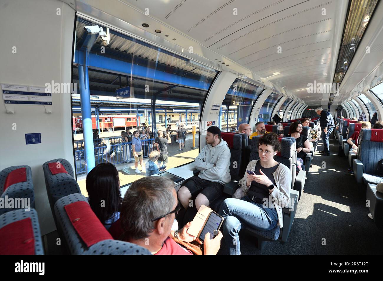 Breclav, Czech Republic. 11th June, 2023. A panoramic train of Swiss Federal Railways (SBB ...