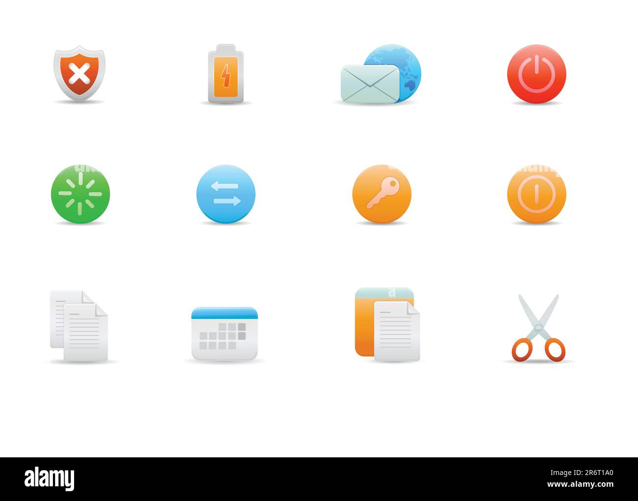 Vector illustration ? set of elegant simple icons for common computer ...