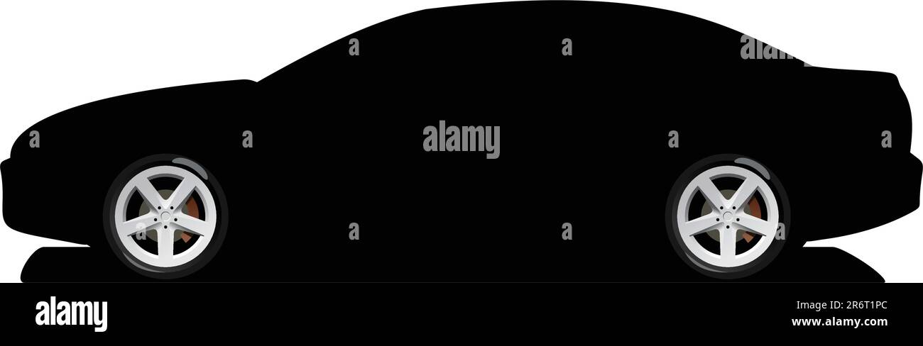 A Vector .eps 8 illustration of car rims and silhouette of car Stock ...