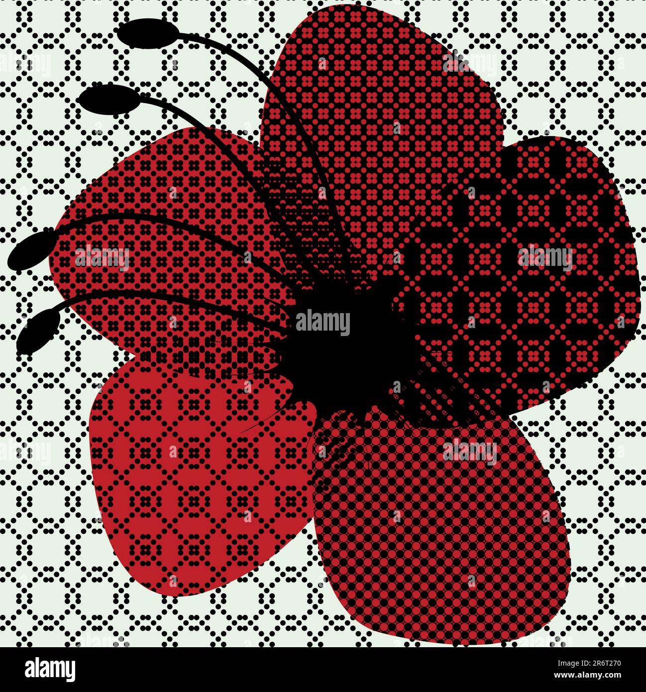 halftone red flower design on soft green background Stock Vector Image & Art - Alamy