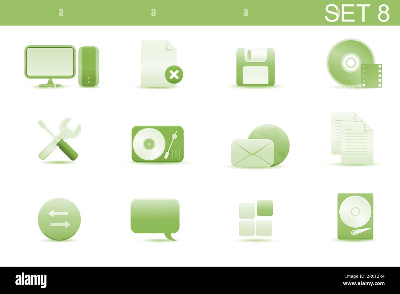 Vector Illustration Set Of Elegant Simple Icons For Common Computer And Media Devices
