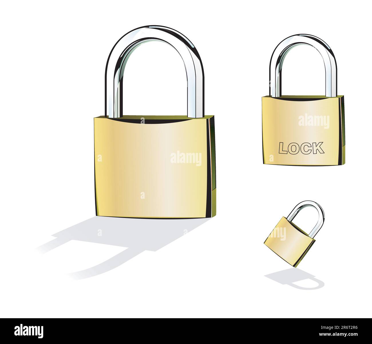 Silver metal padlock Stock Vector Images - Alamy