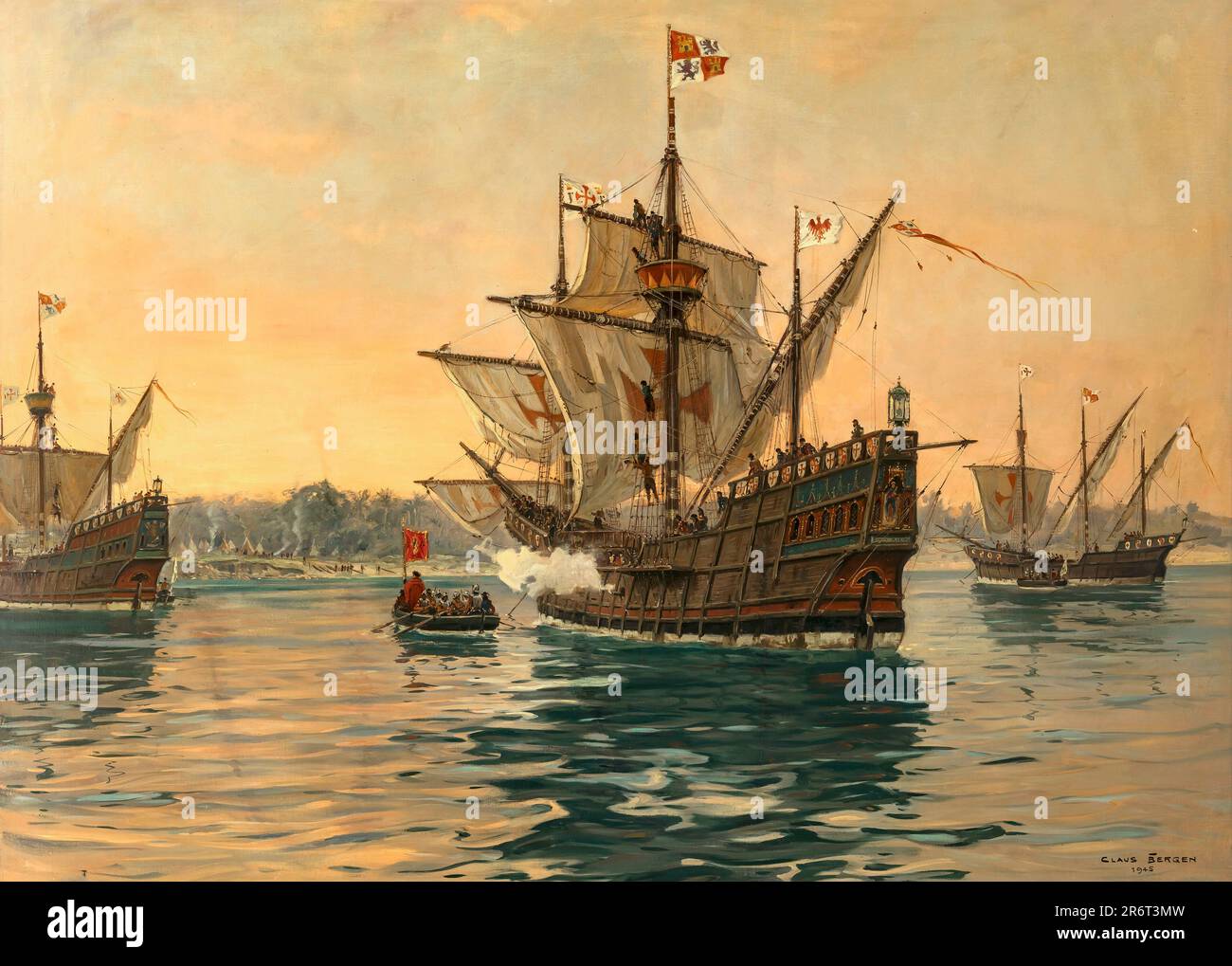 Christopher Columbus Discovers America. Museum: PRIVATE COLLECTION ...