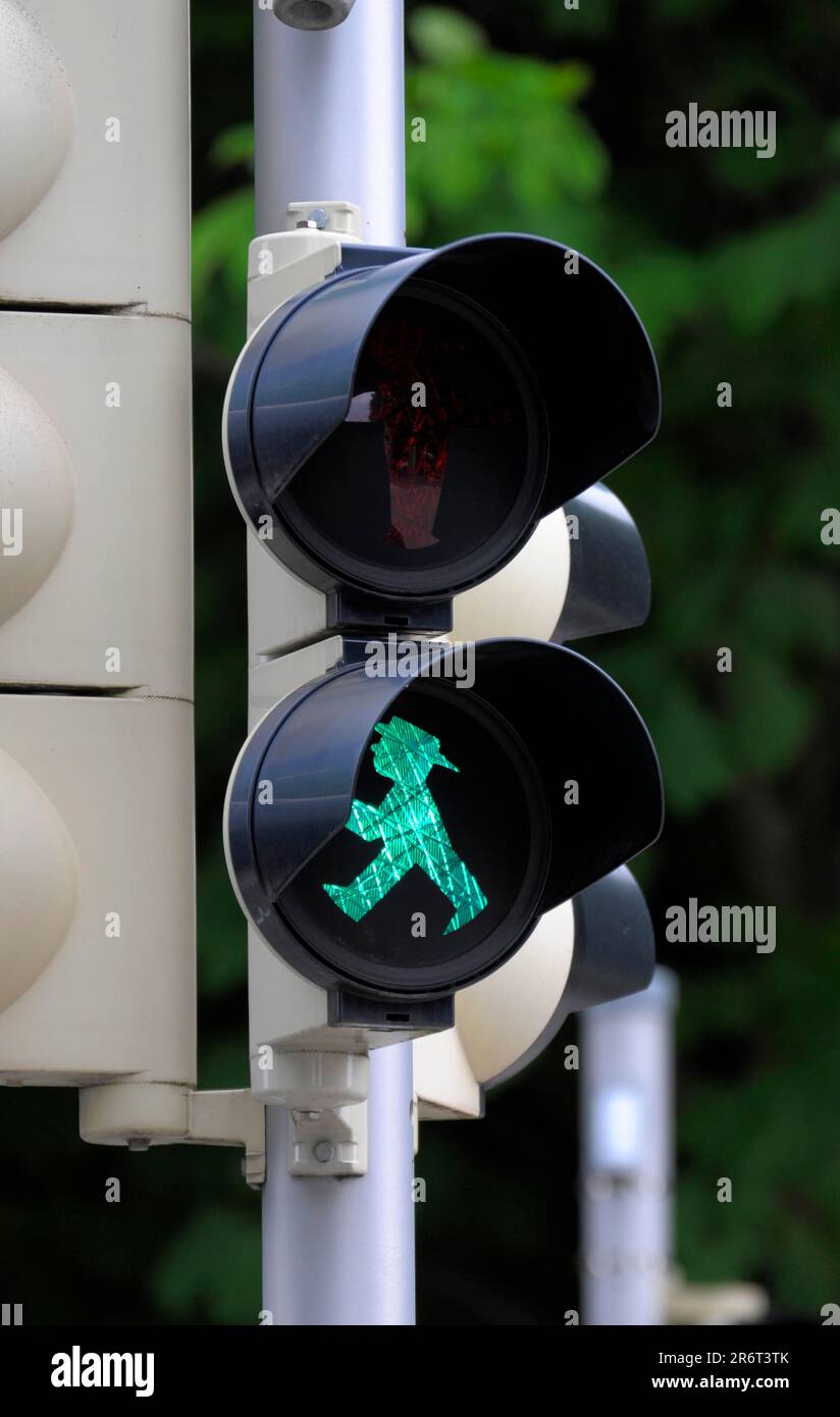 Pedestrian crossing, traffic light green Stock Photo - Alamy