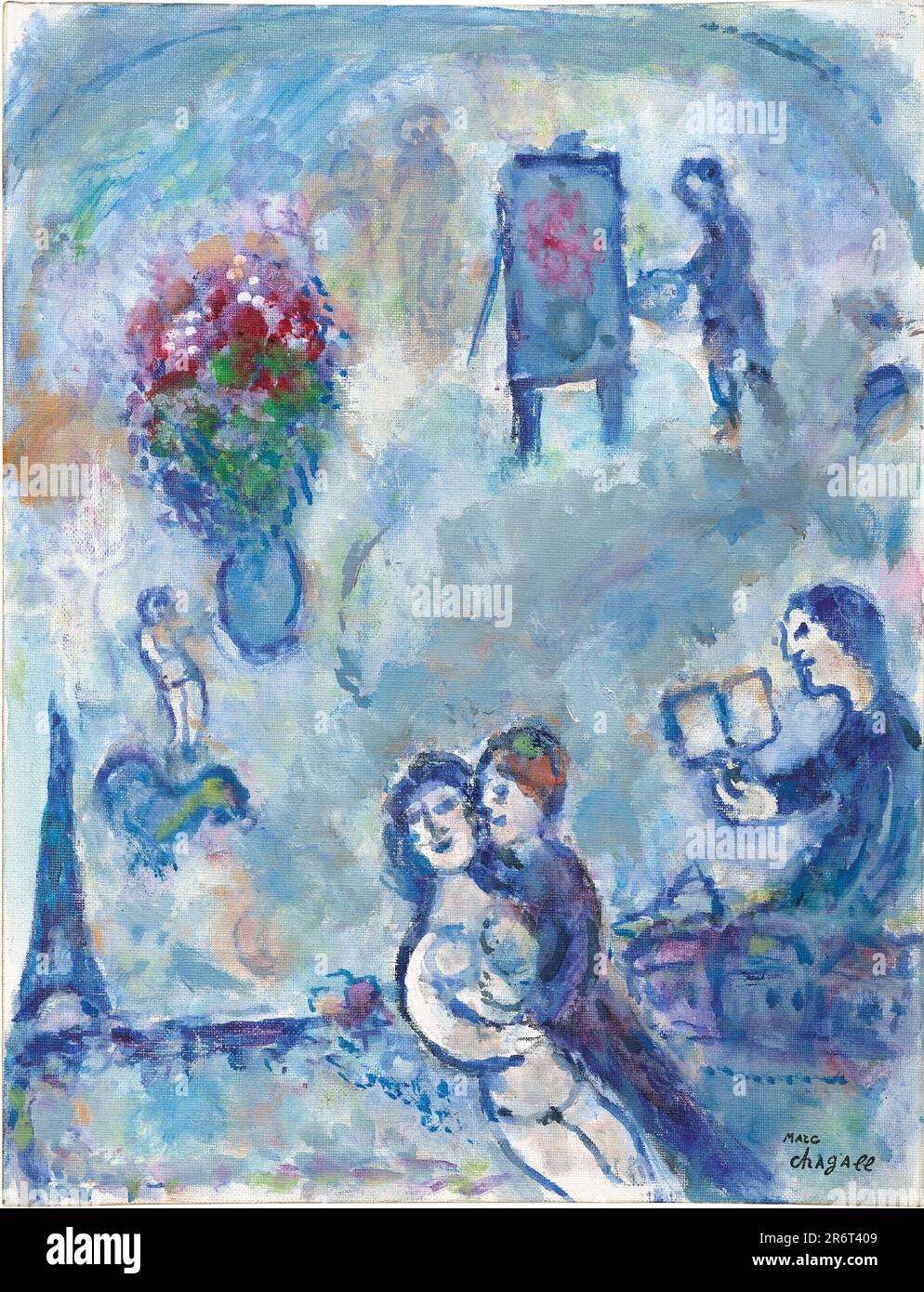 La lecture au couple entre Vitebsk et Paris. Museum: PRIVATE COLLECTION ...