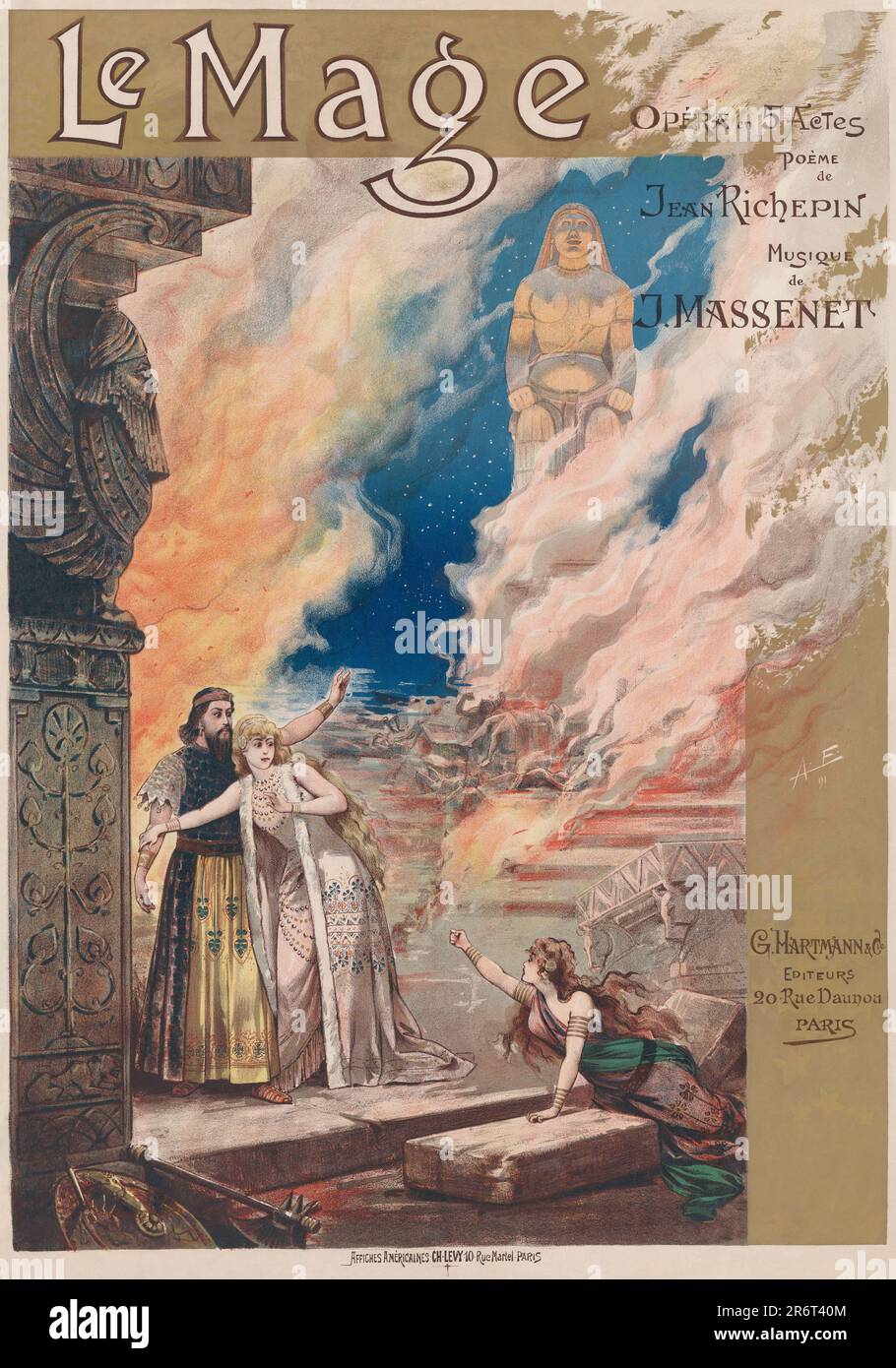 Poster for the Opera Le Mage by Jules Massenet. Museum: PRIVATE ...