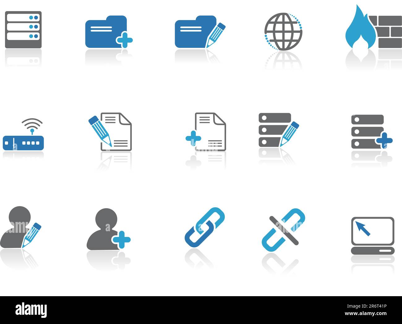 Database and Network icons blue Stock Vector Image & Art - Alamy