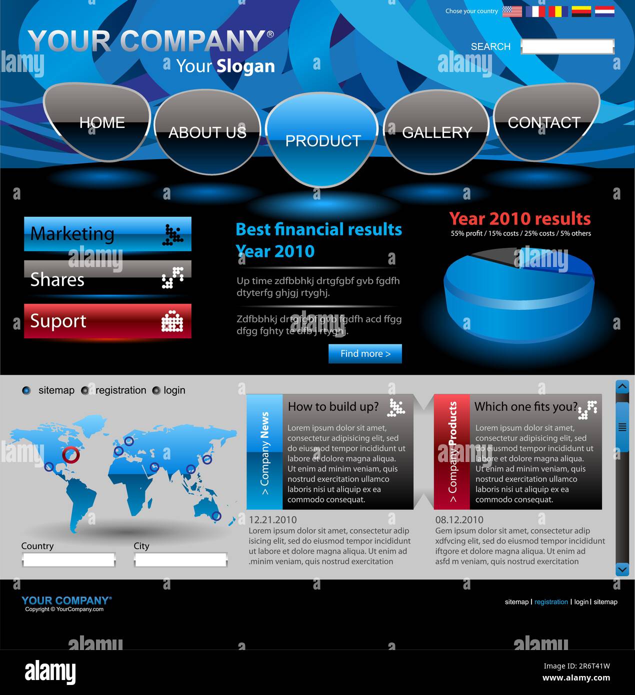 Vector editable website template Stock Vector Image & Art - Alamy