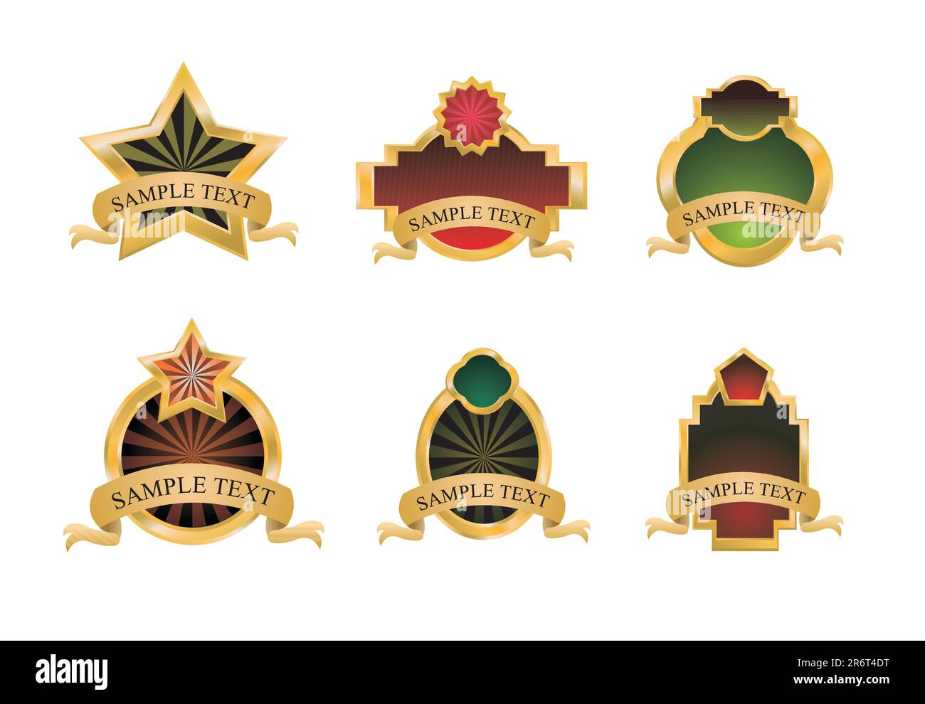 Collection of Vintage Gold Emblems - Set 1a Stock Vector Image & Art ...