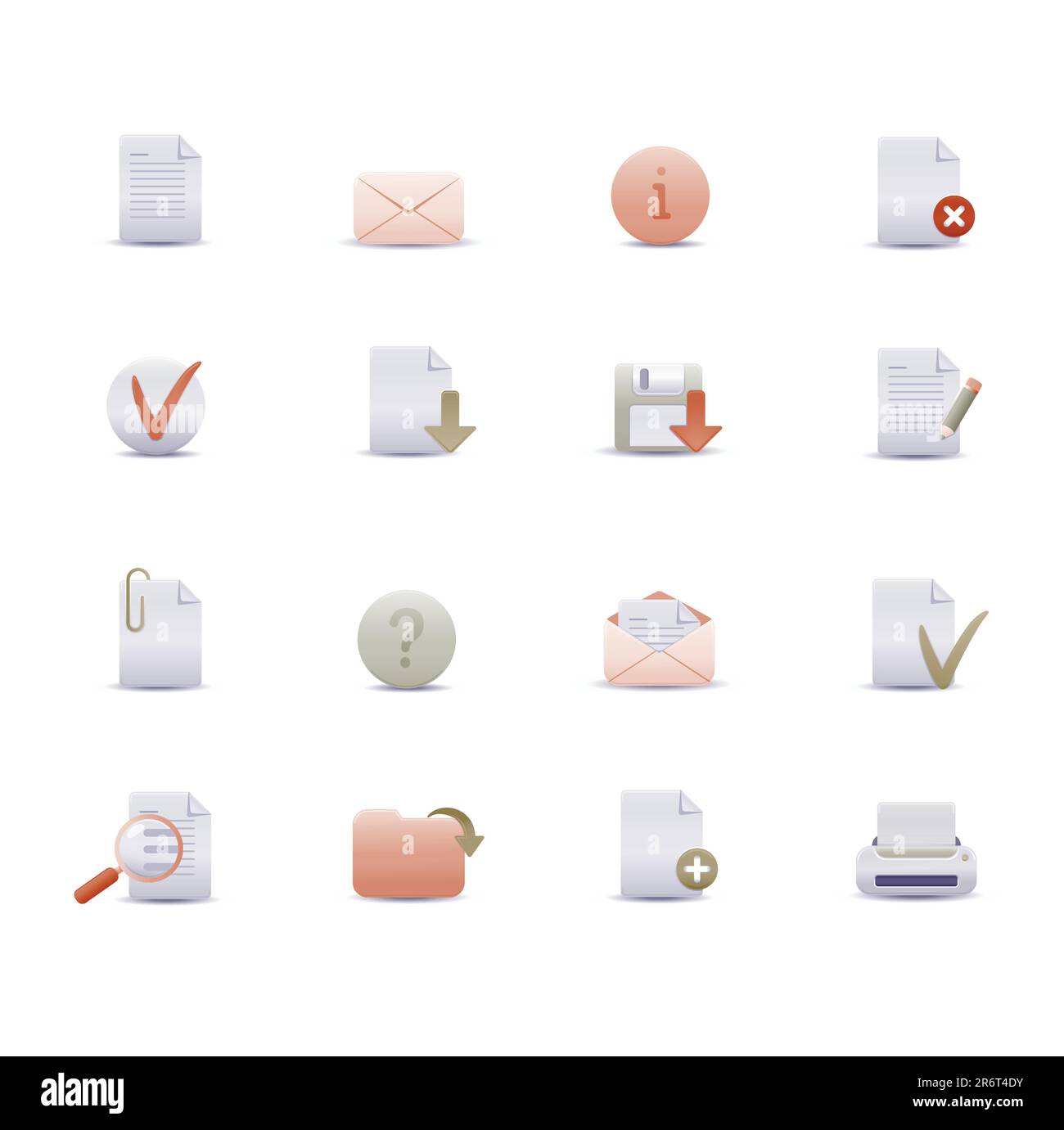 Vector illustration ? set of elegant simple icons for common computer ...