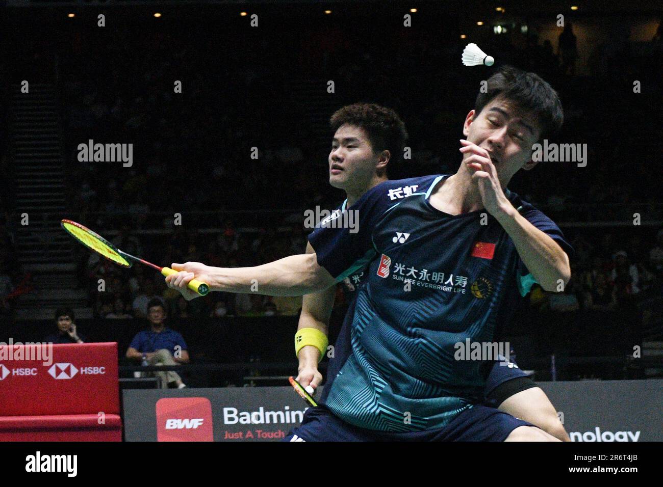 Singapore. 11th June, 2023. Liang Weikeng/Wang Chang (R) of China ...