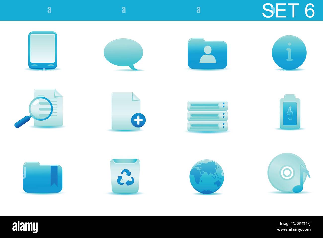 Vector illustration ? set of blue elegant simple icons for common ...