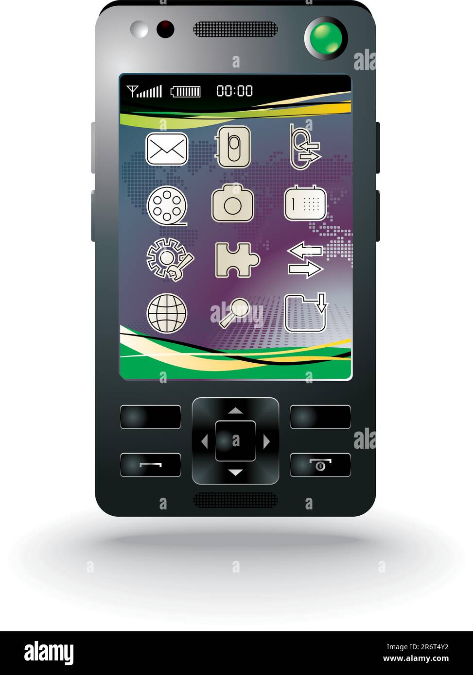 modern cellphone with background - vector illustration Stock Vector ...