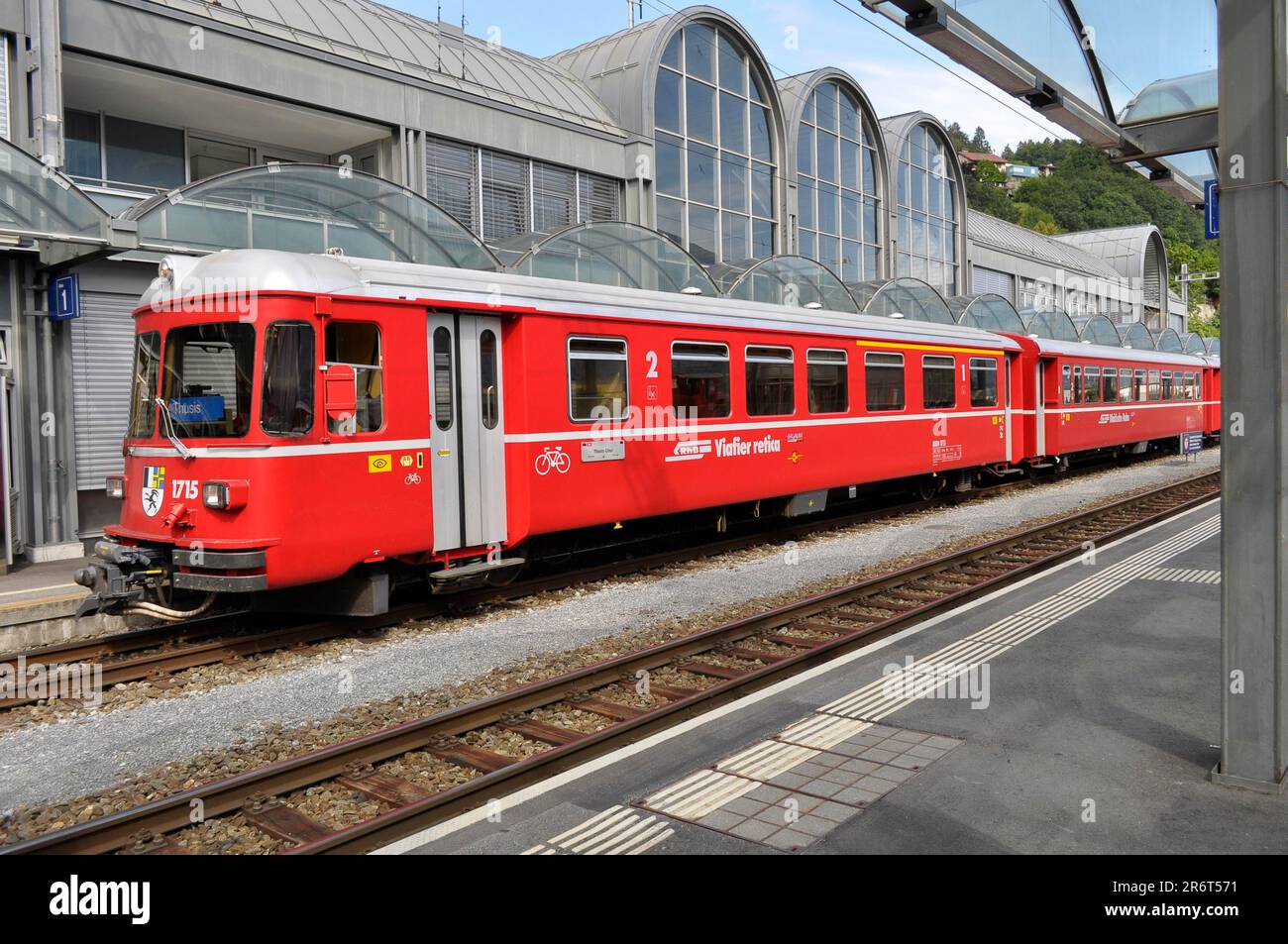 Switzerland, Thusis railway station, Rhaetian Railway, railway Stock ...