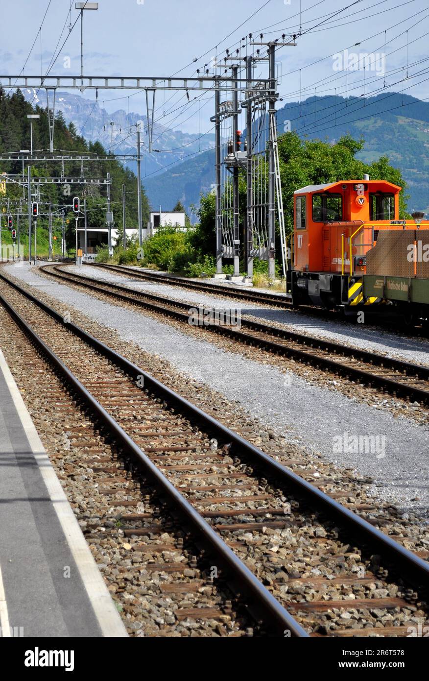Switzerland, Thusis train station Stock Photo - Alamy