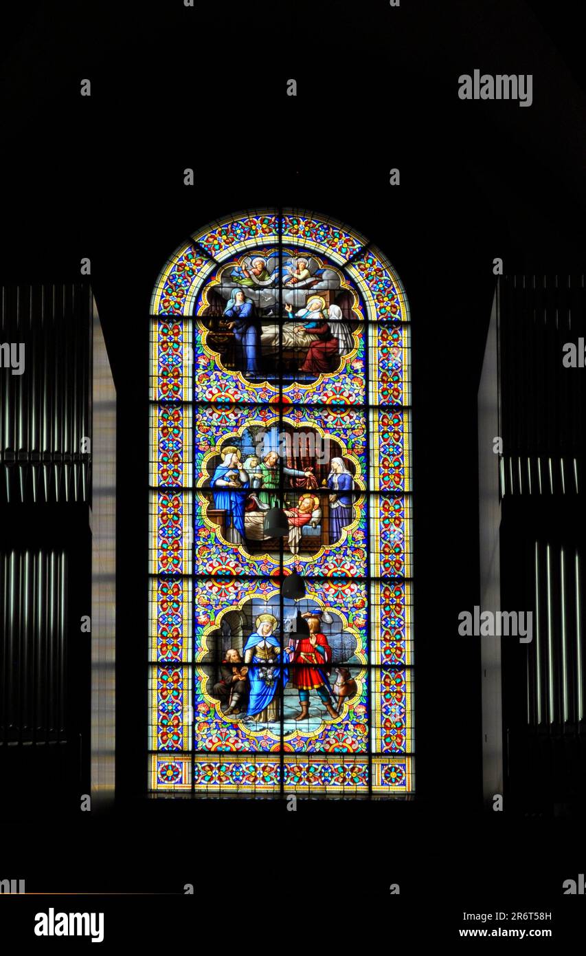 Switzerland, city centre of Chur, church interior, Christian motifs in ...