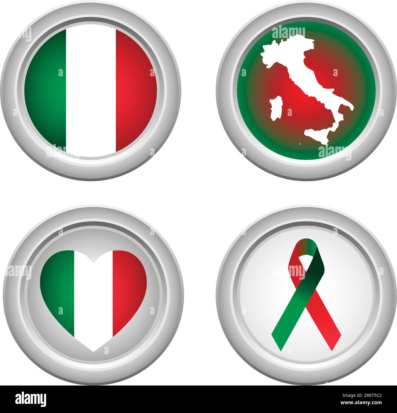 Italy Buttons with ribbon, heart, map and flag Stock Vector Image & Art ...