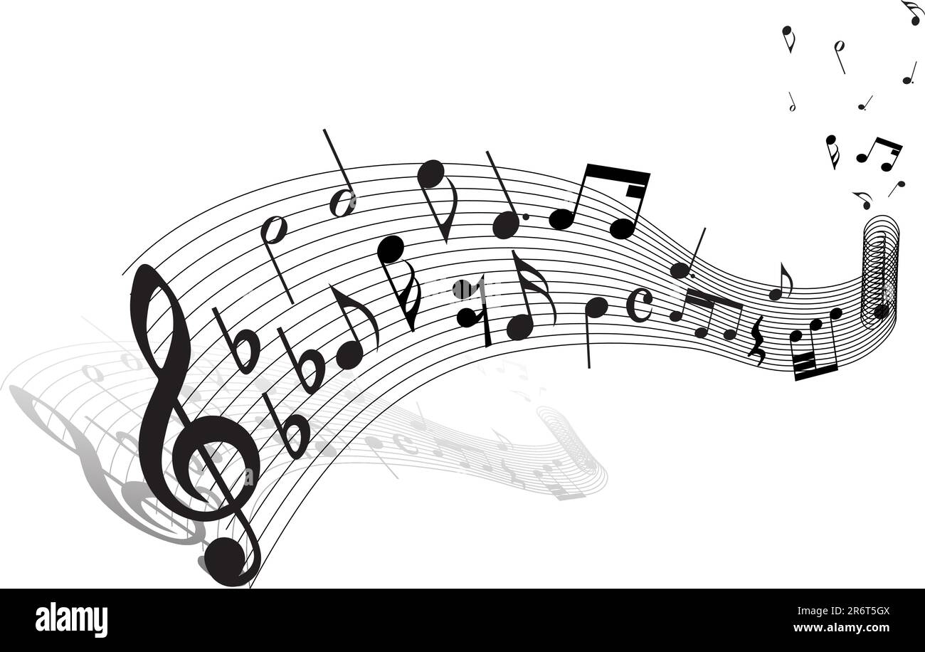 Musical notes staff theme for use in web design Stock Vector Image ...