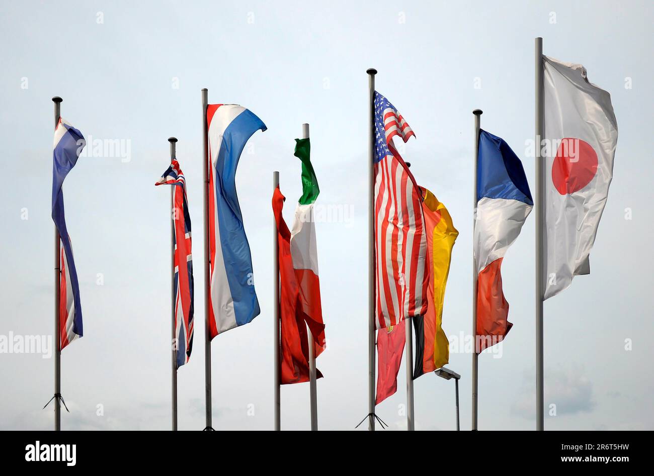 Rhineland-Palatinate, Trier, Flags Stock Photo - Alamy