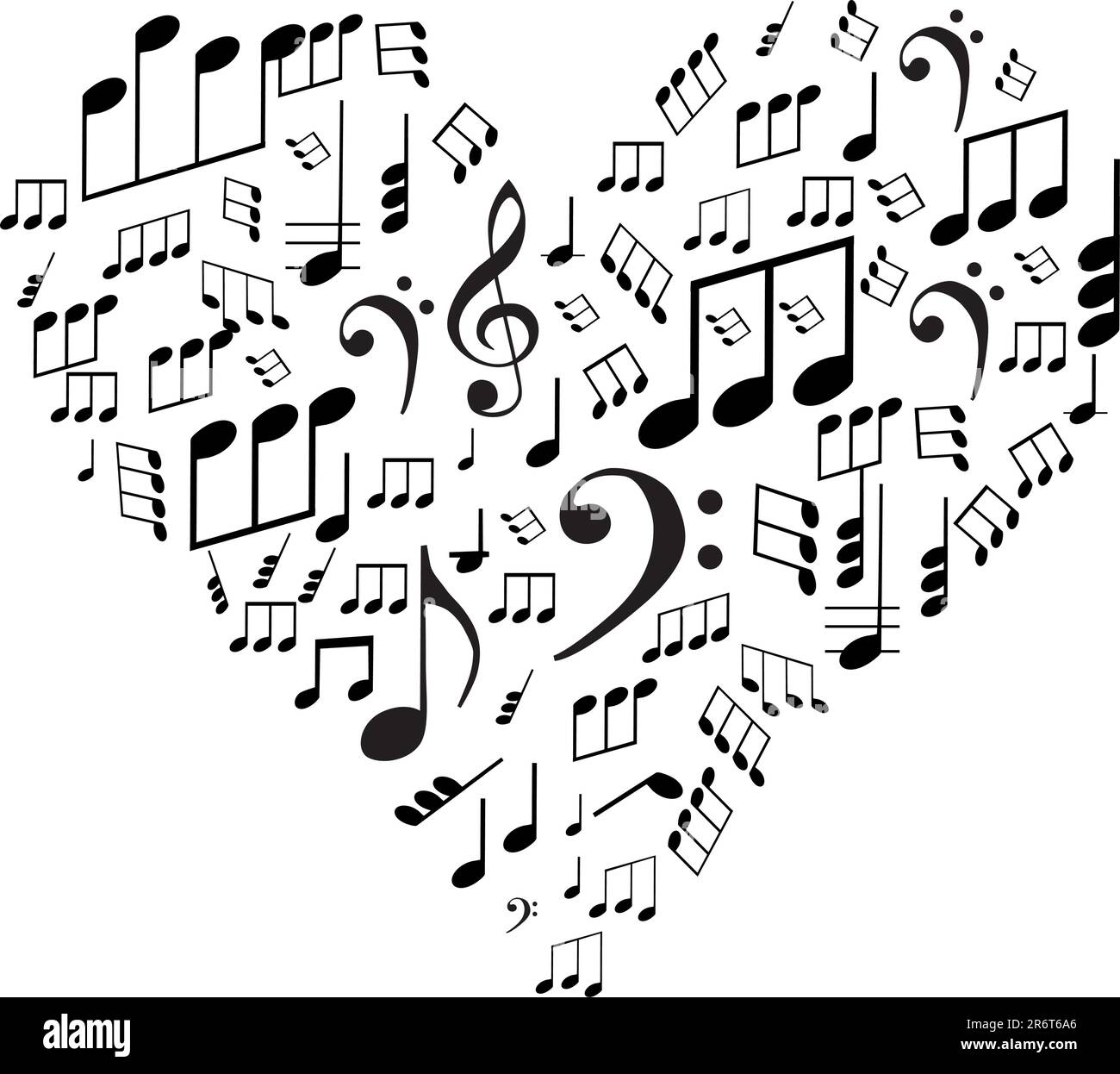 Valentine theme - notes on the heart, vector illustration Stock Vector ...