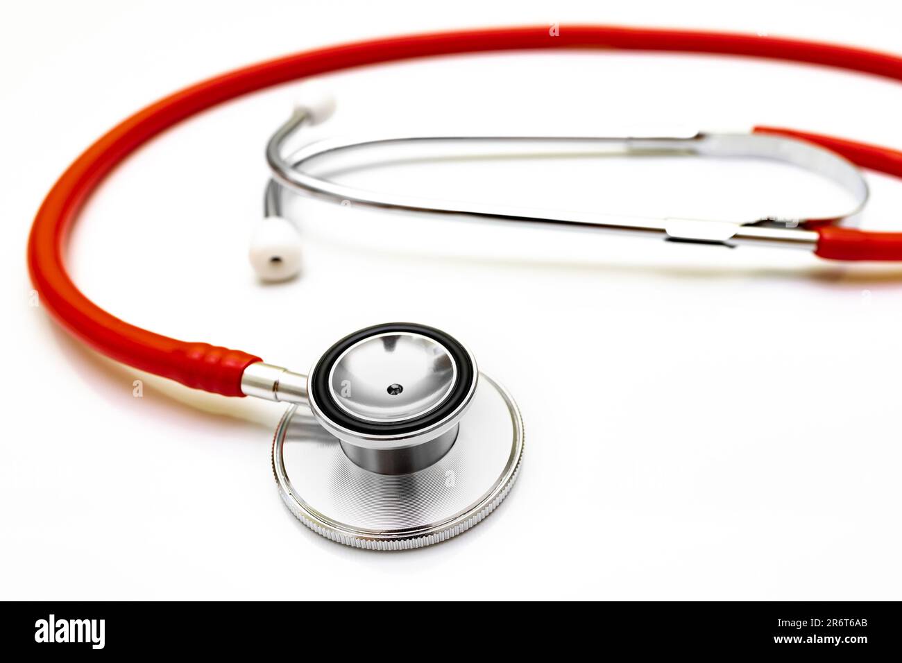 medical stethoscope shot on a white background close-up. medical ...