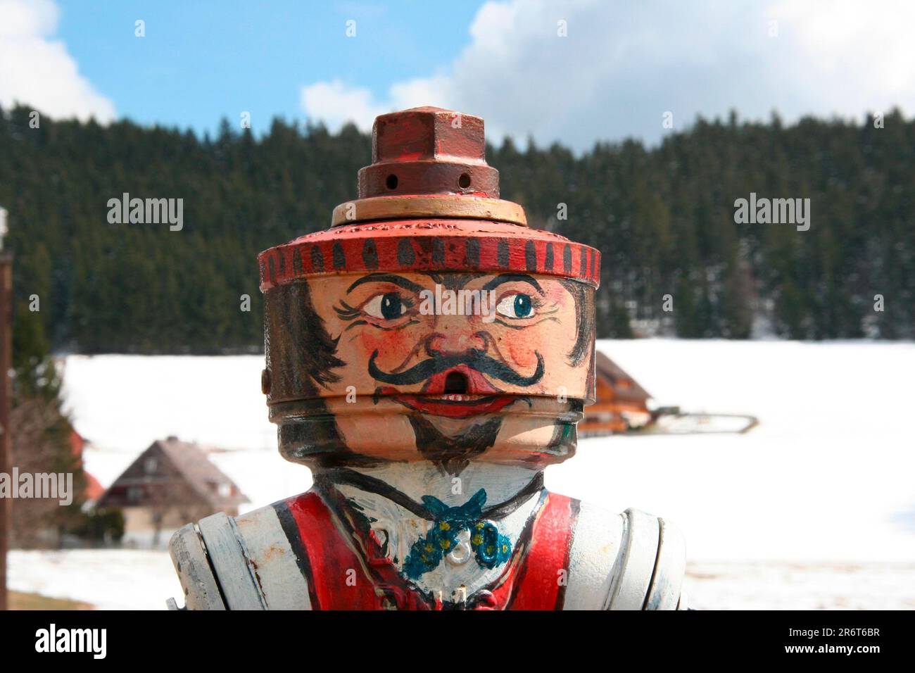 Artfully painted hydrant in Breitnau, Southern Black Forest Germany ...