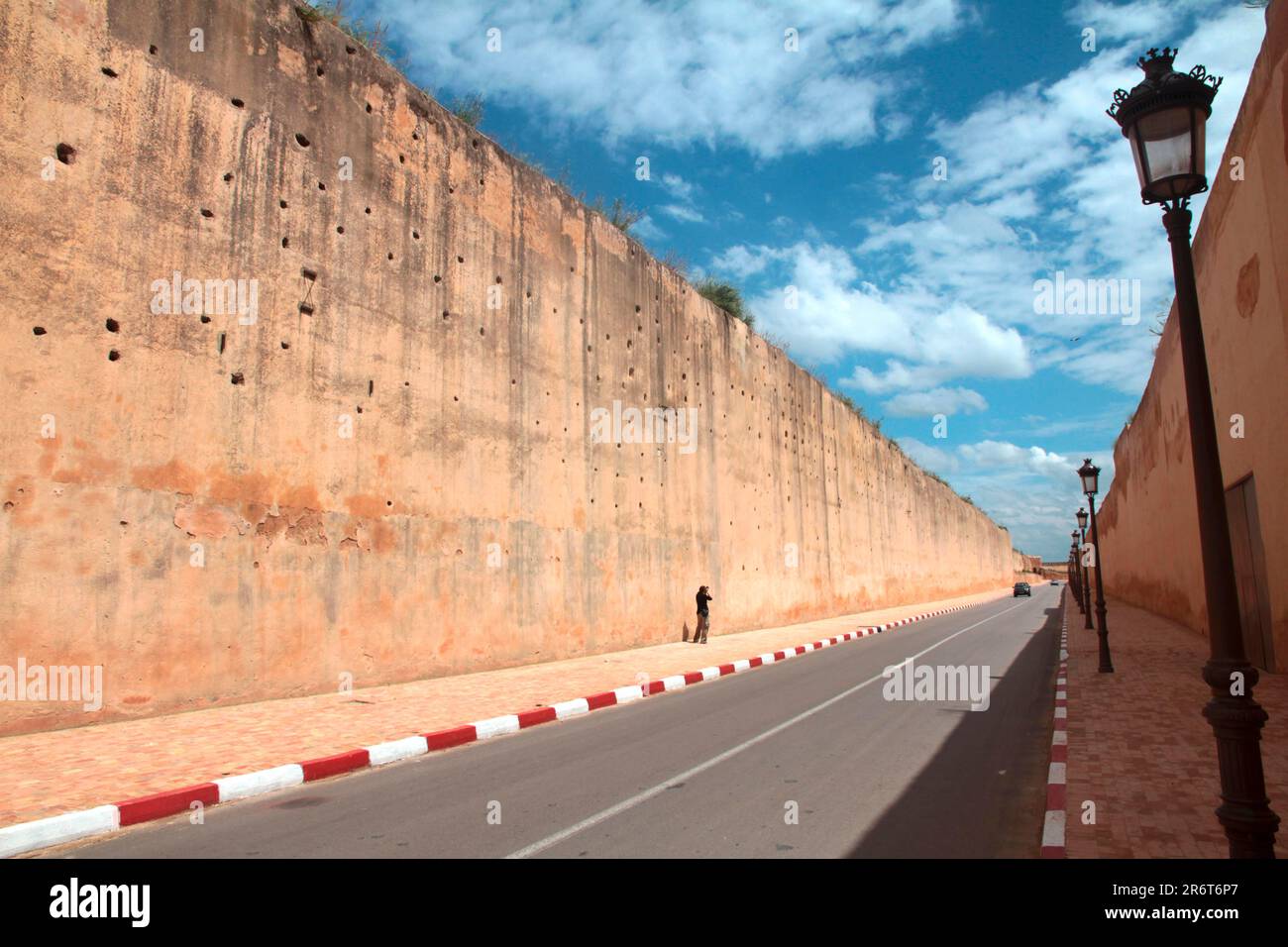 Wall walkway at the Royal Palace in Meknes Morocco Stock Photo - Alamy