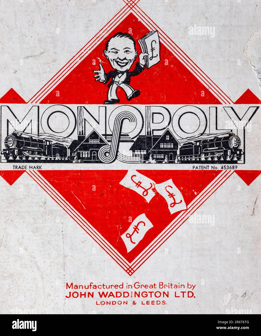 Vintage Monopoly board game, made by Waddington's of London and Leeds ...