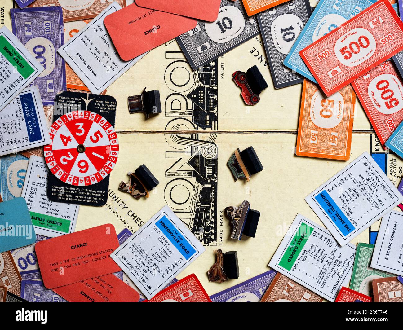 Vintage Monopoly board game, made by Waddington's of London and Leeds ...