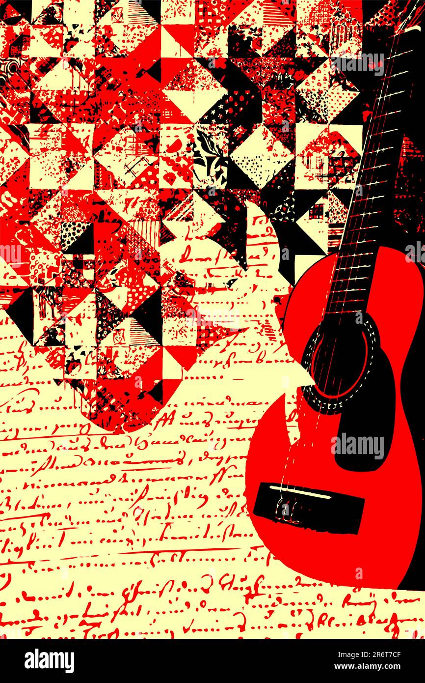 colourful music guitar illustration Stock Vector Image & Art - Alamy