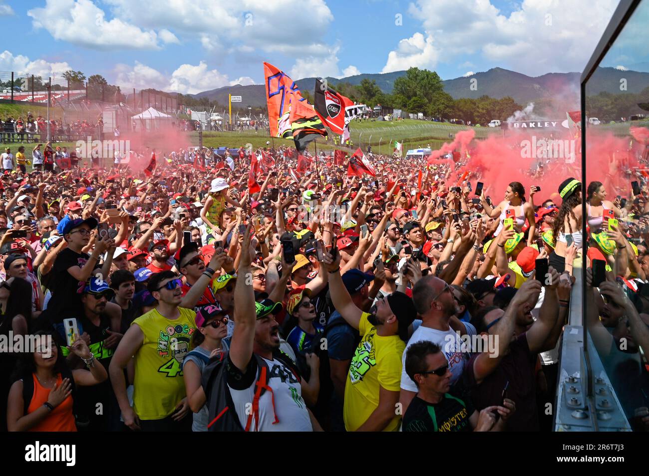 Spectators invade the track during Race MotoGP Grand Prix of Italy ...