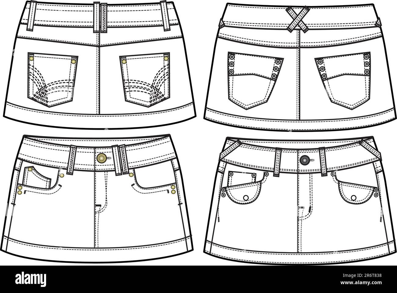 Skirt flat sketch Stock Vector Images - Alamy