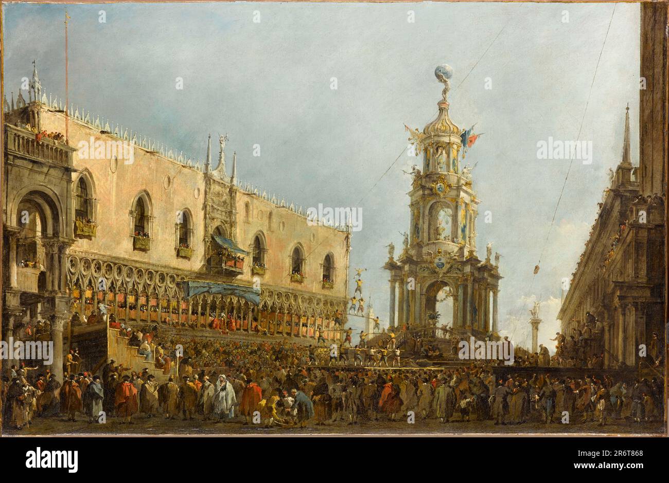 The Giovedì Grasso Festival in front of the Ducal Palace in Venice ...