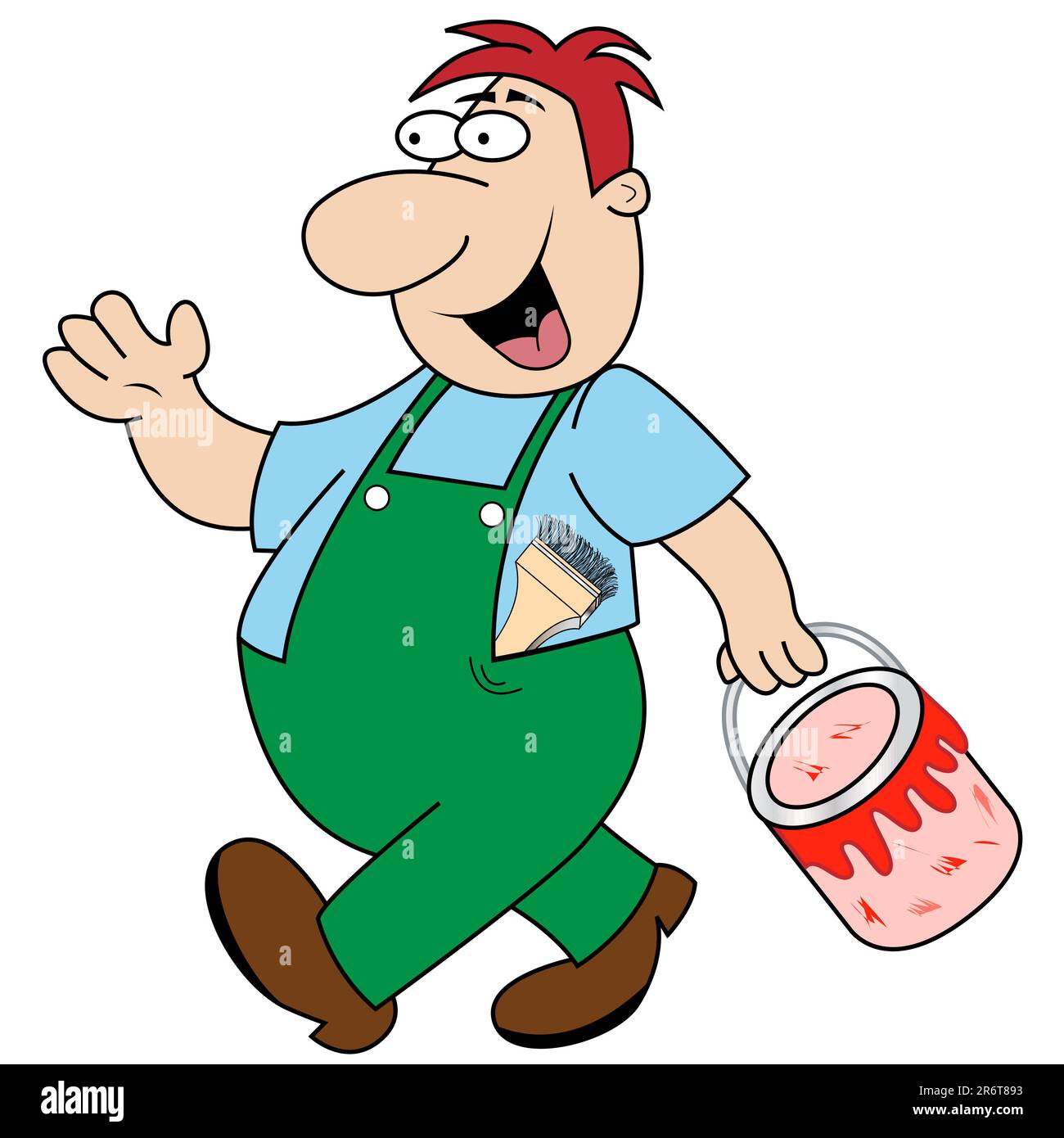 Red shirt with overalls Stock Vector Images - Alamy