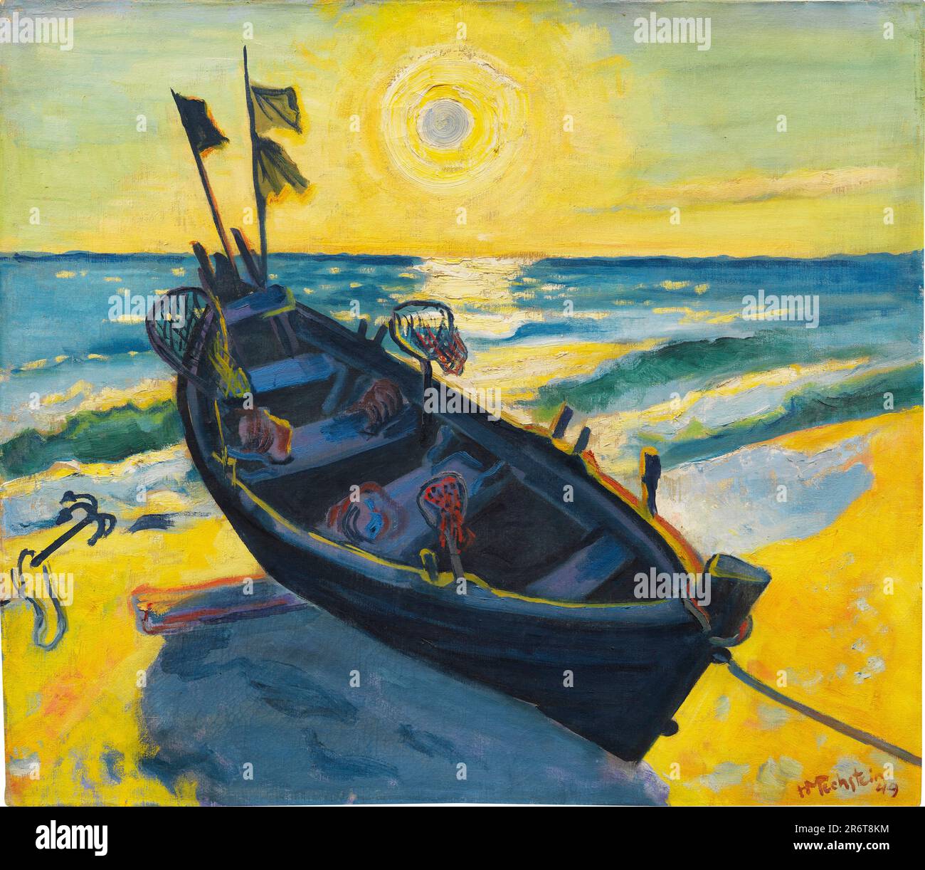 Boat at rising sun. Museum: PRIVATE COLLECTION. Author: Hermann Max ...