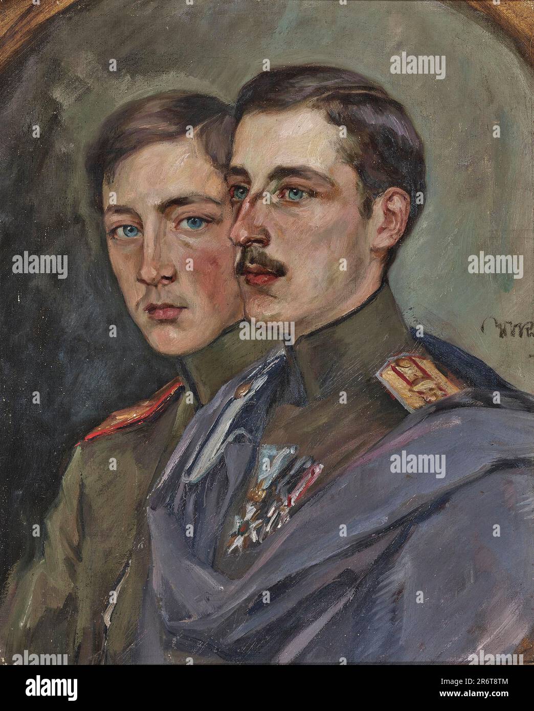 Double portrait of Princes Kiril (1895-1945) and Boris (1894-1943) of ...