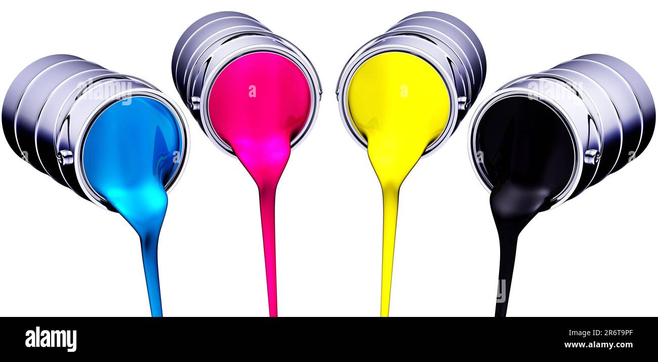 high resolution rendering of a cmyk concept Stock Photo - Alamy