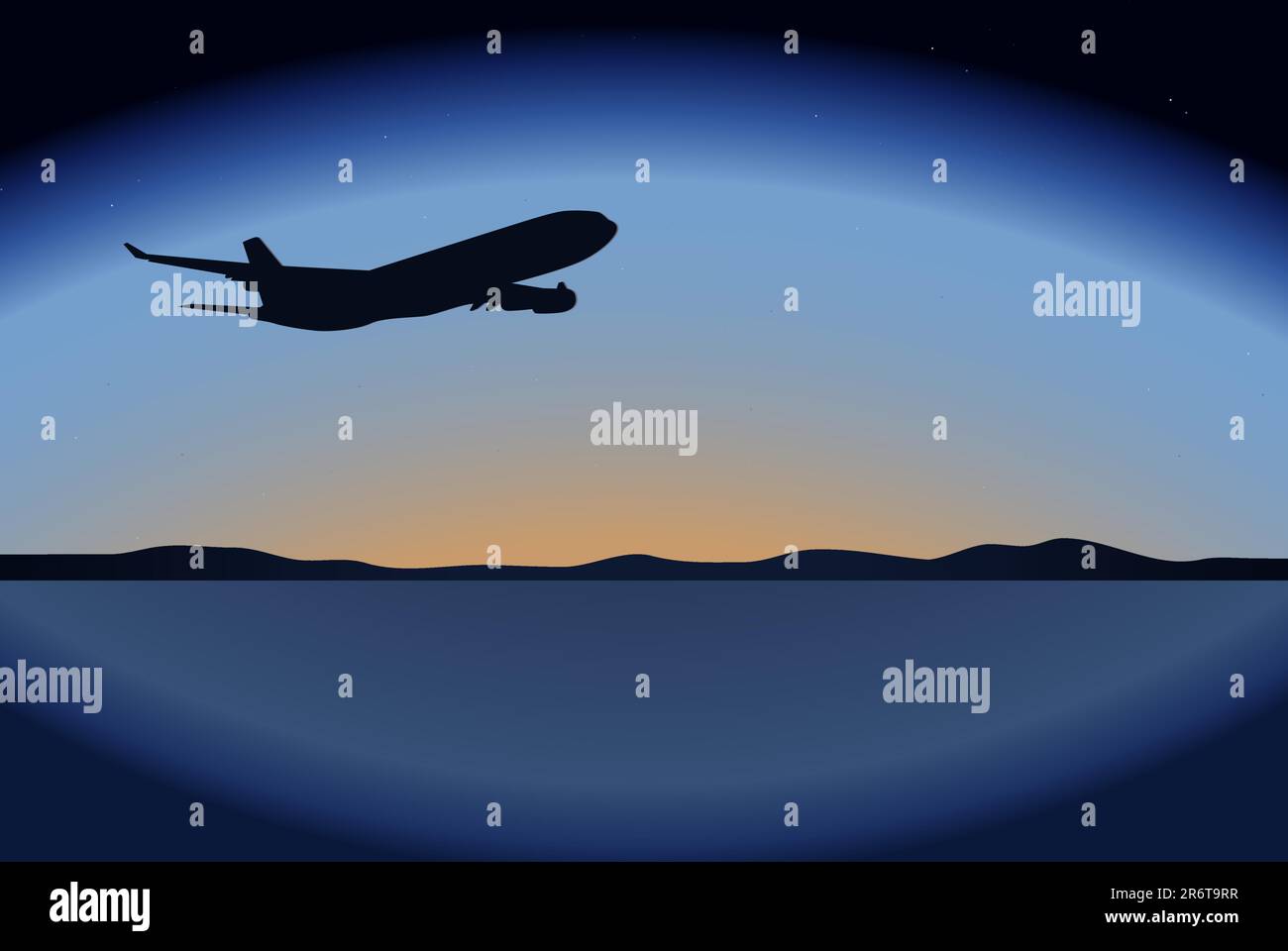 Night aircraft gaining altitude Stock Vector Image & Art - Alamy
